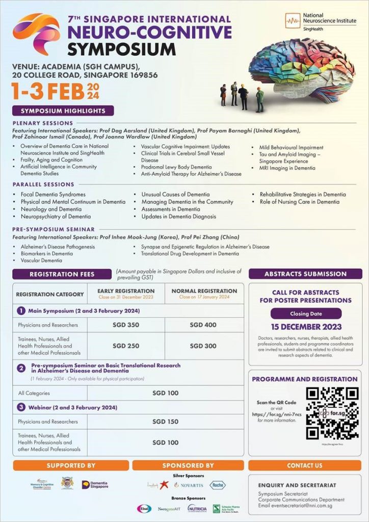 7th Singapore International Neuro-Cognitive Symposium - Society for Neuroscience Singapore Chapter